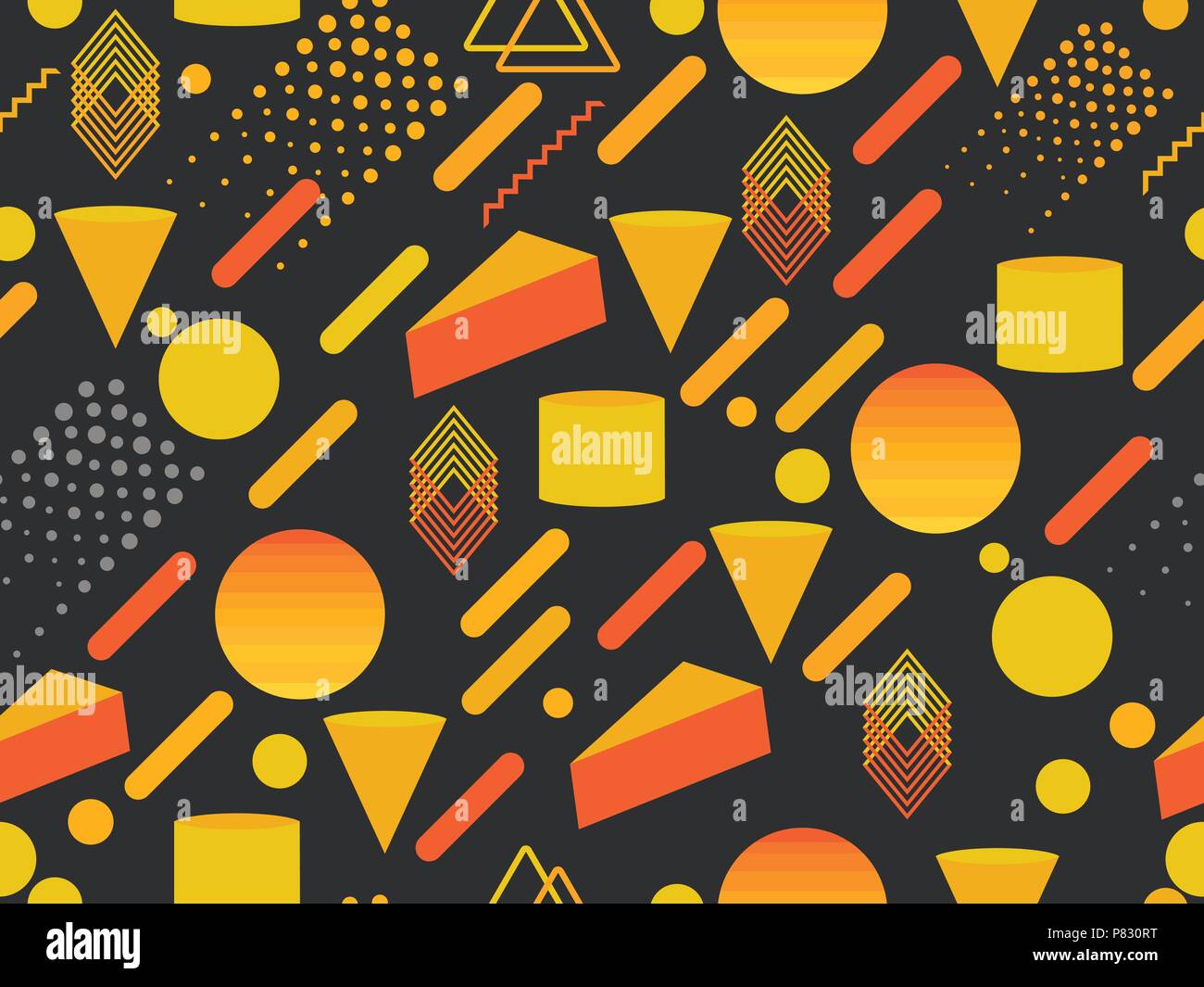Memphis seamless pattern. Geometric elements memphis in the style of ...