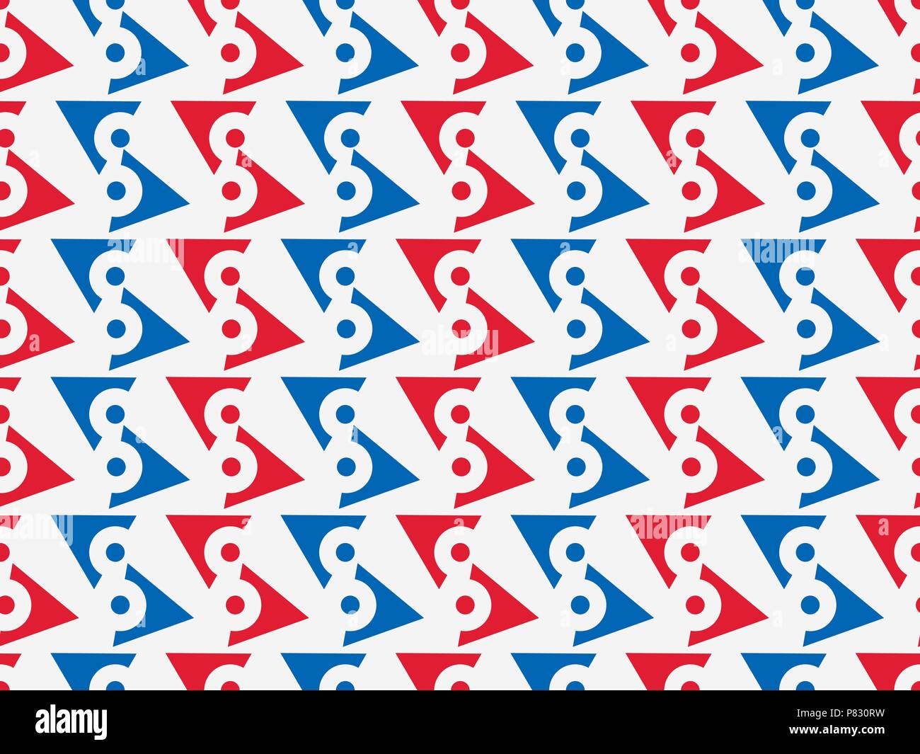 Seamless geometric pattern, blue and red color. Wrapping paper. Vector ...