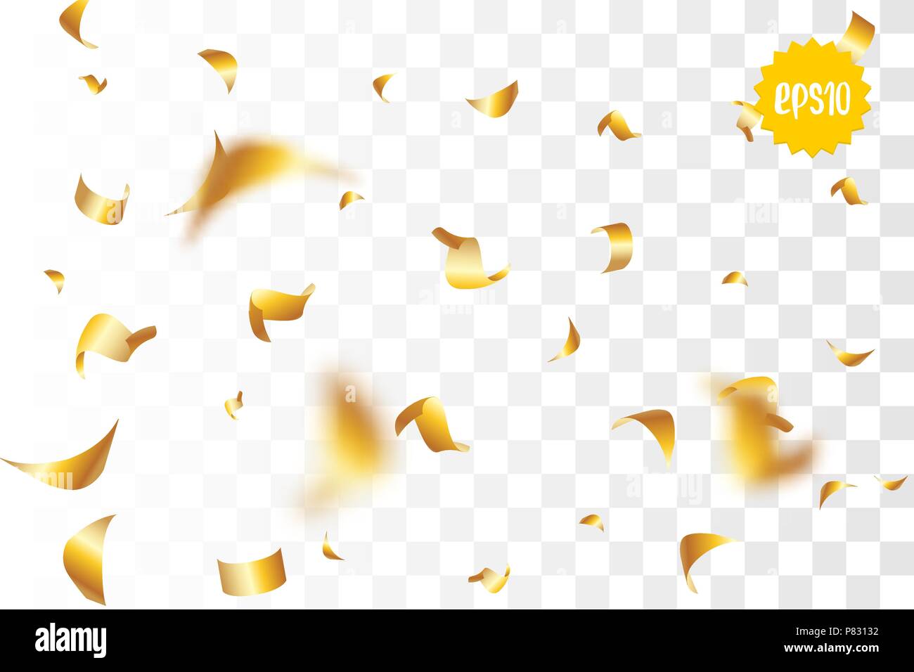 Random falling golden glitter transparent sparkle background. Christmas ...