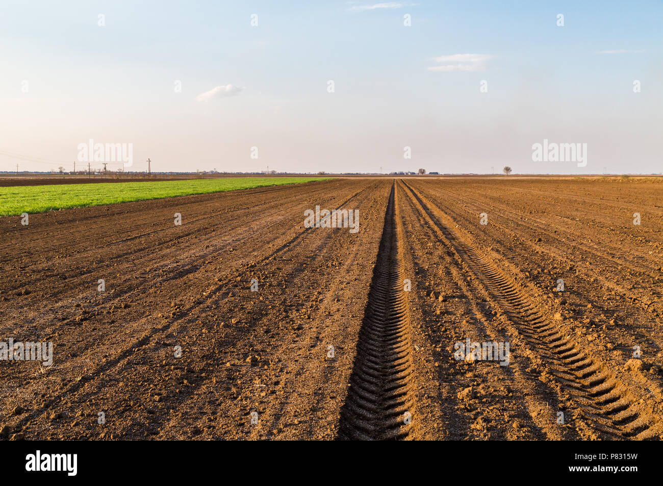 Agricultural landscape, arable crop field. Arable land is the land ...