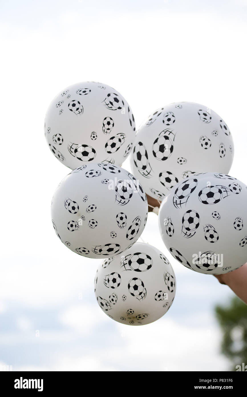 balloon with footballs - soccer supporter - world cup Stock Photo - Alamy