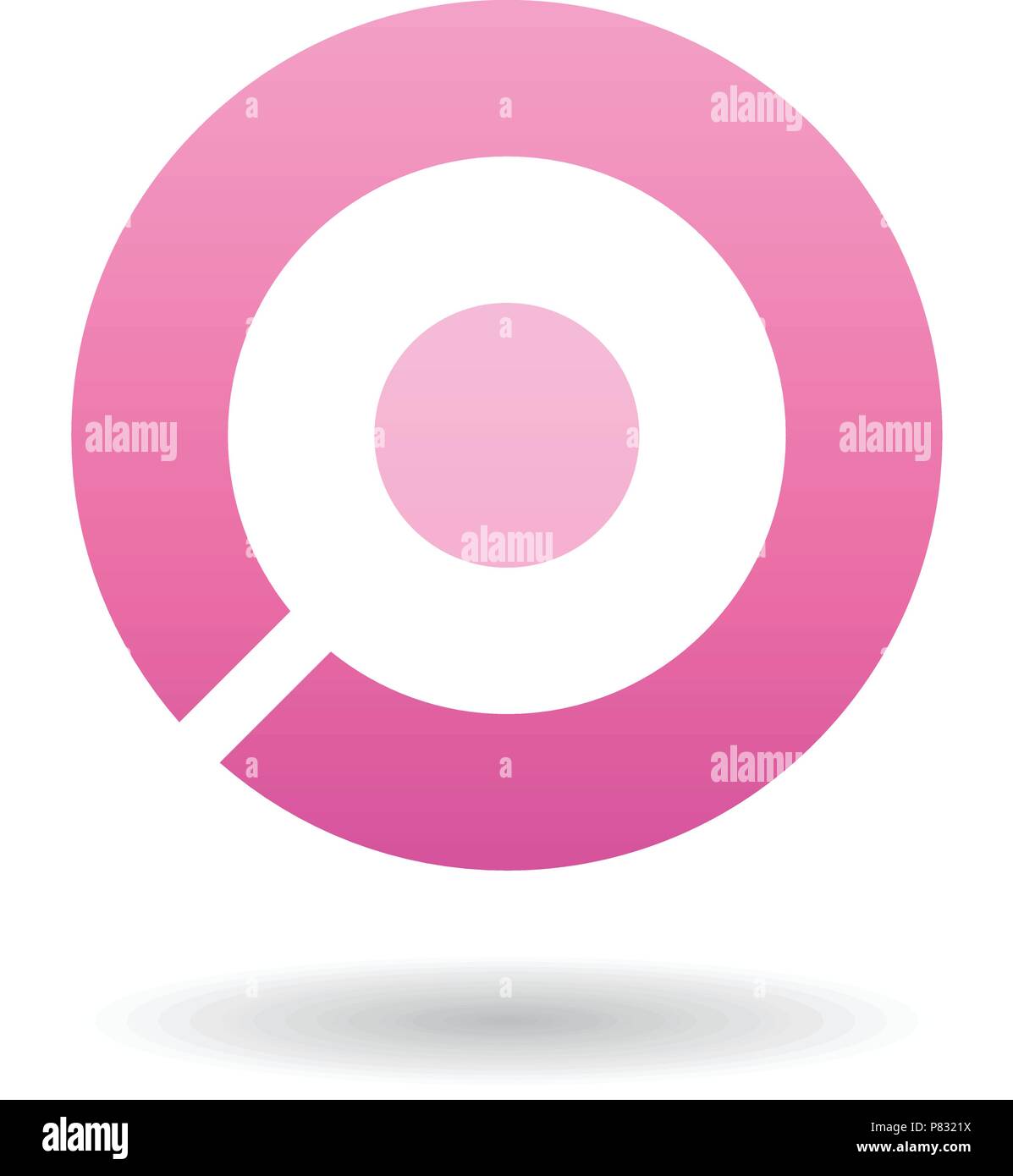 Vector Illustration of a Bold Magenta Icon for Letter O isolated on a ...