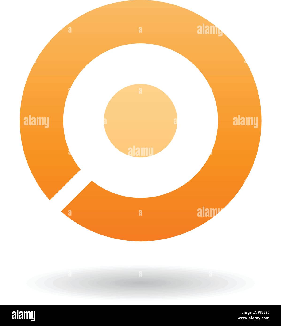 Vector Illustration of a Bold Orange Icon for Letter O isolated on a ...