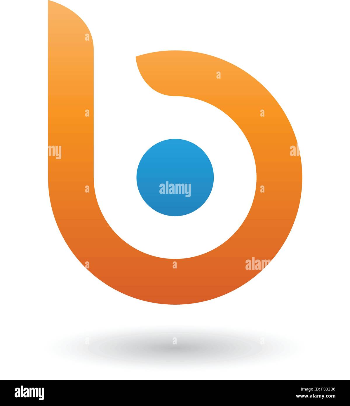 Vector Illustration of a Orange Round Bold Icon for Letter B isolated ...