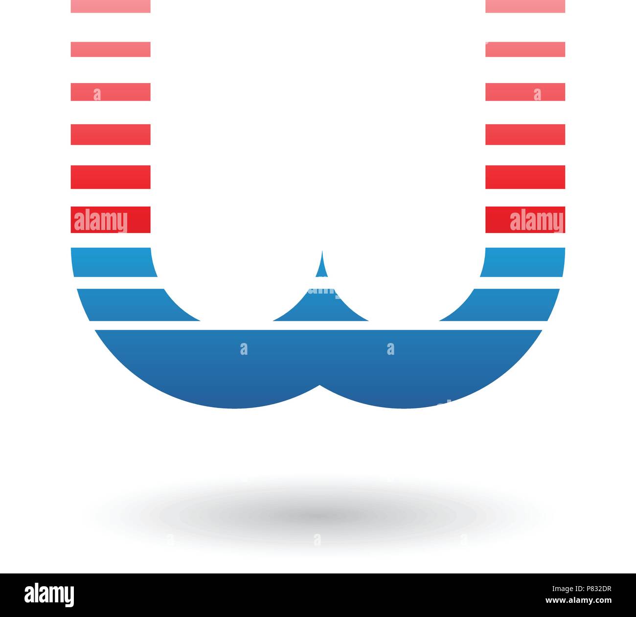 Vector Illustration of Red and Blue Letter W Icon with Horizontal ...