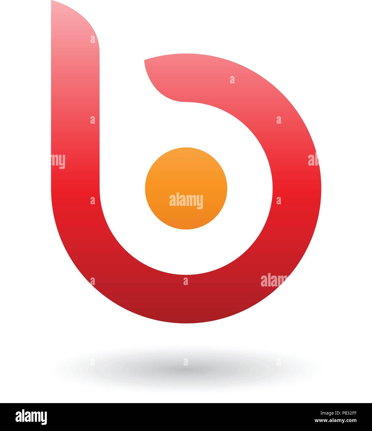 Vector Illustration of a Red Round Bold Icon for Letter B isolated on a ...