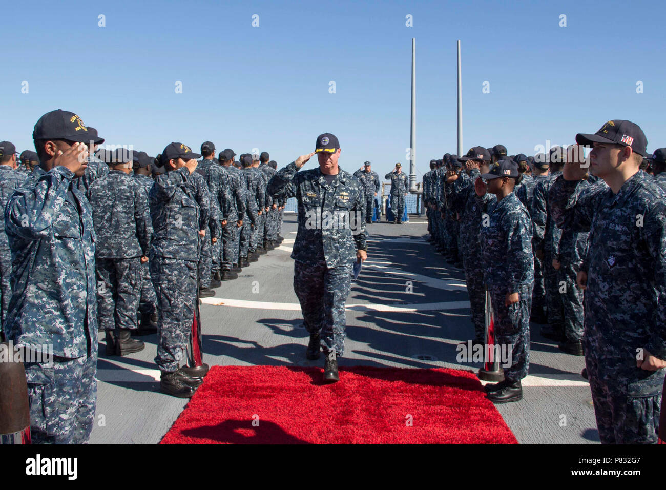 SEA (Nov 5, 2016) - Side boys render honors to Capt. Brendan McLane ...