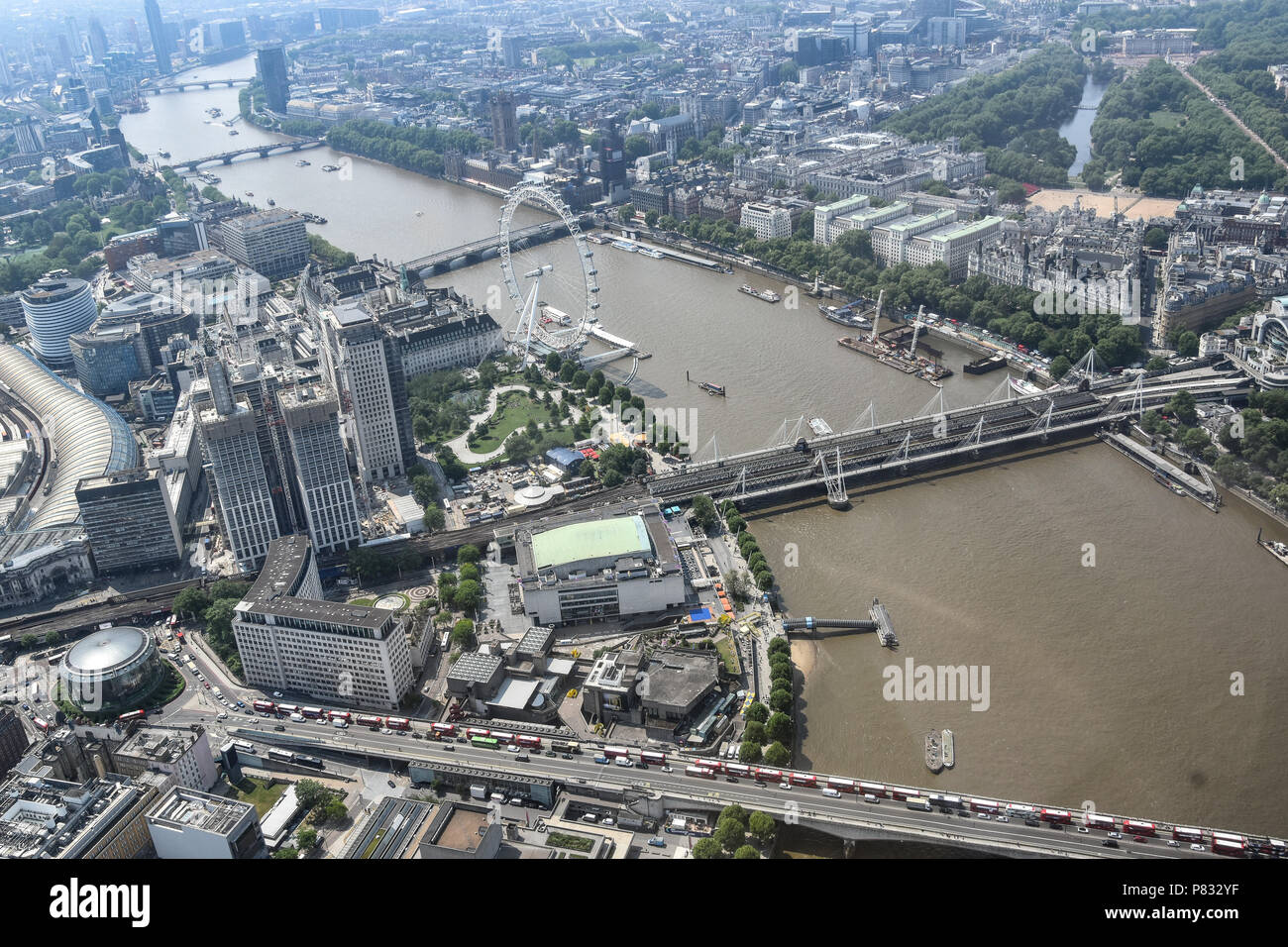 A view of the city of London, England, United Kingdom, seen from above ...