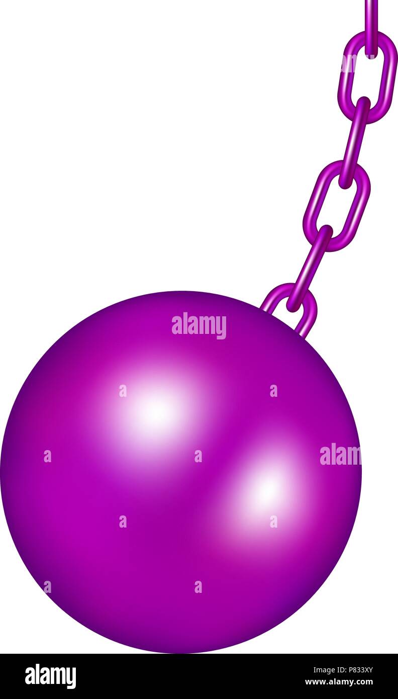 Wrecking ball in purple design on white background Stock Vector Image ...