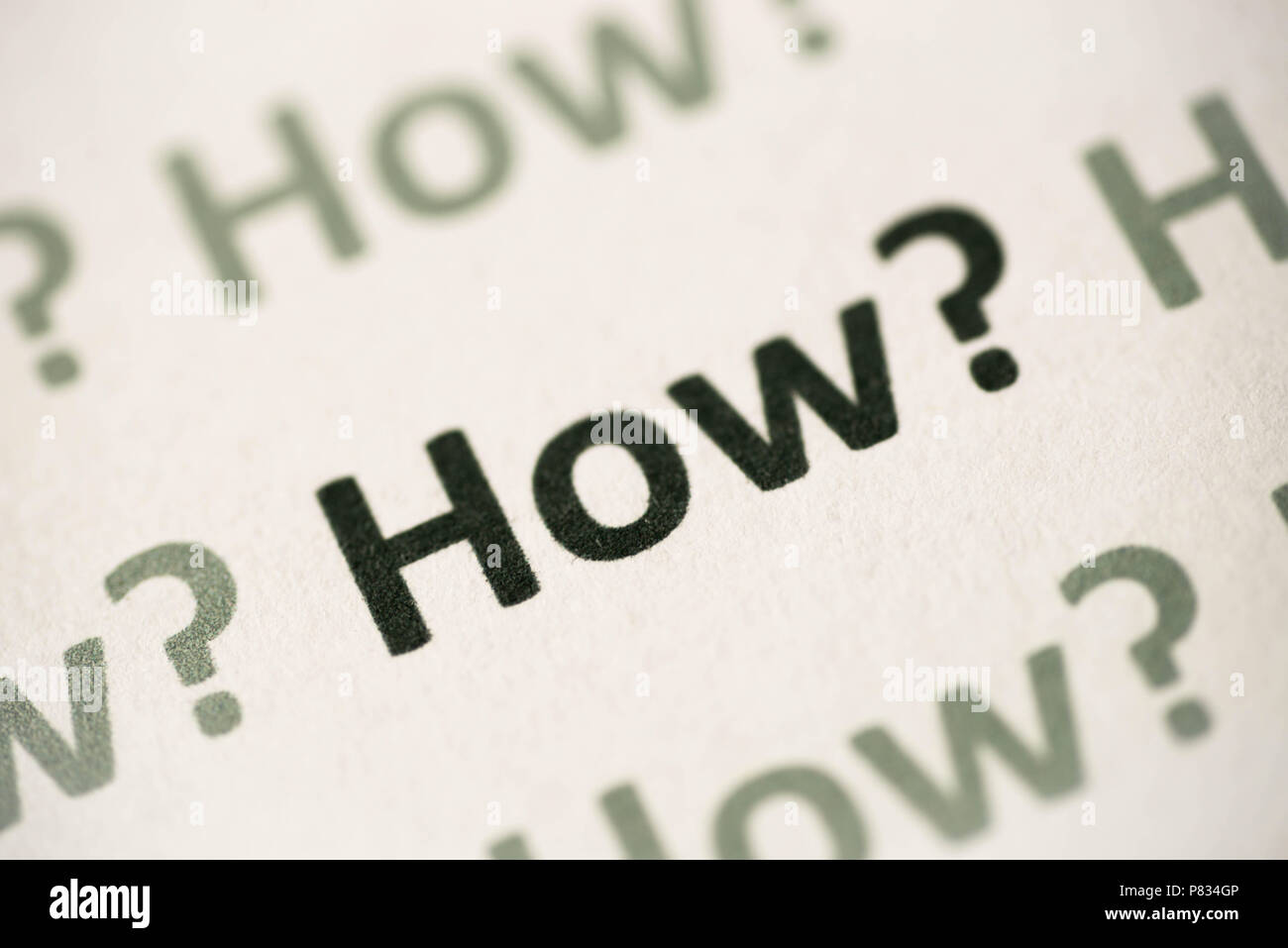 word how printed on white paper macro Stock Photo - Alamy