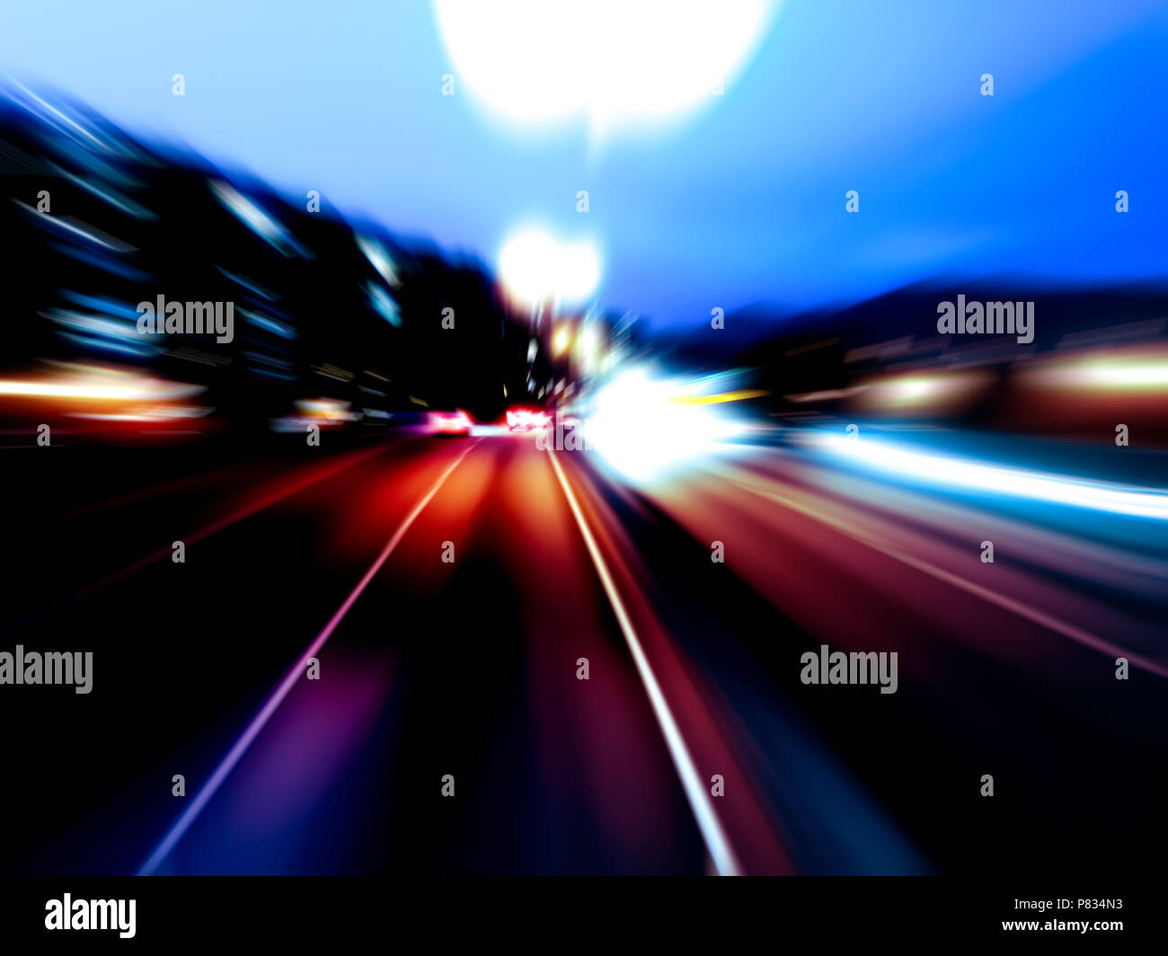 moving traffic light trails at night Stock Photo - Alamy
