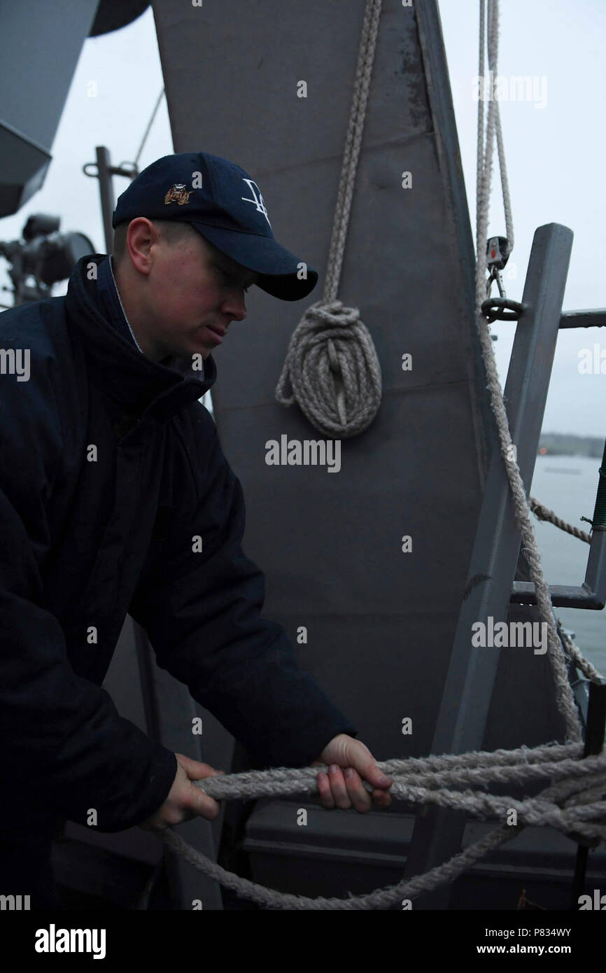 PLYMOUTH, United Kingdom (March 1, 2017) - Quartermaster Seaman Brett ...