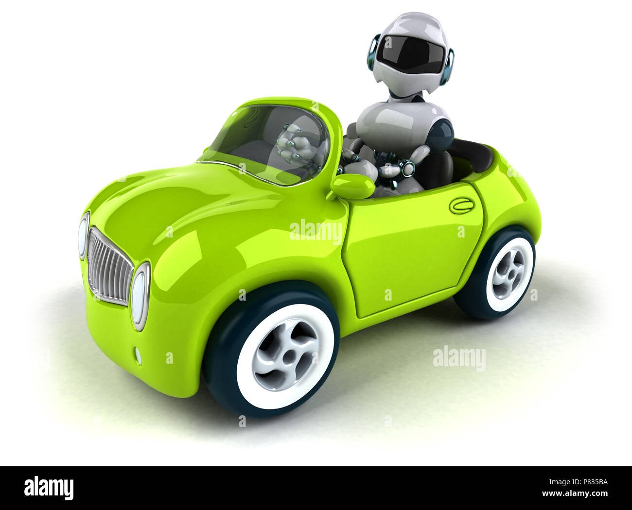 Robot and car Stock Photo - Alamy