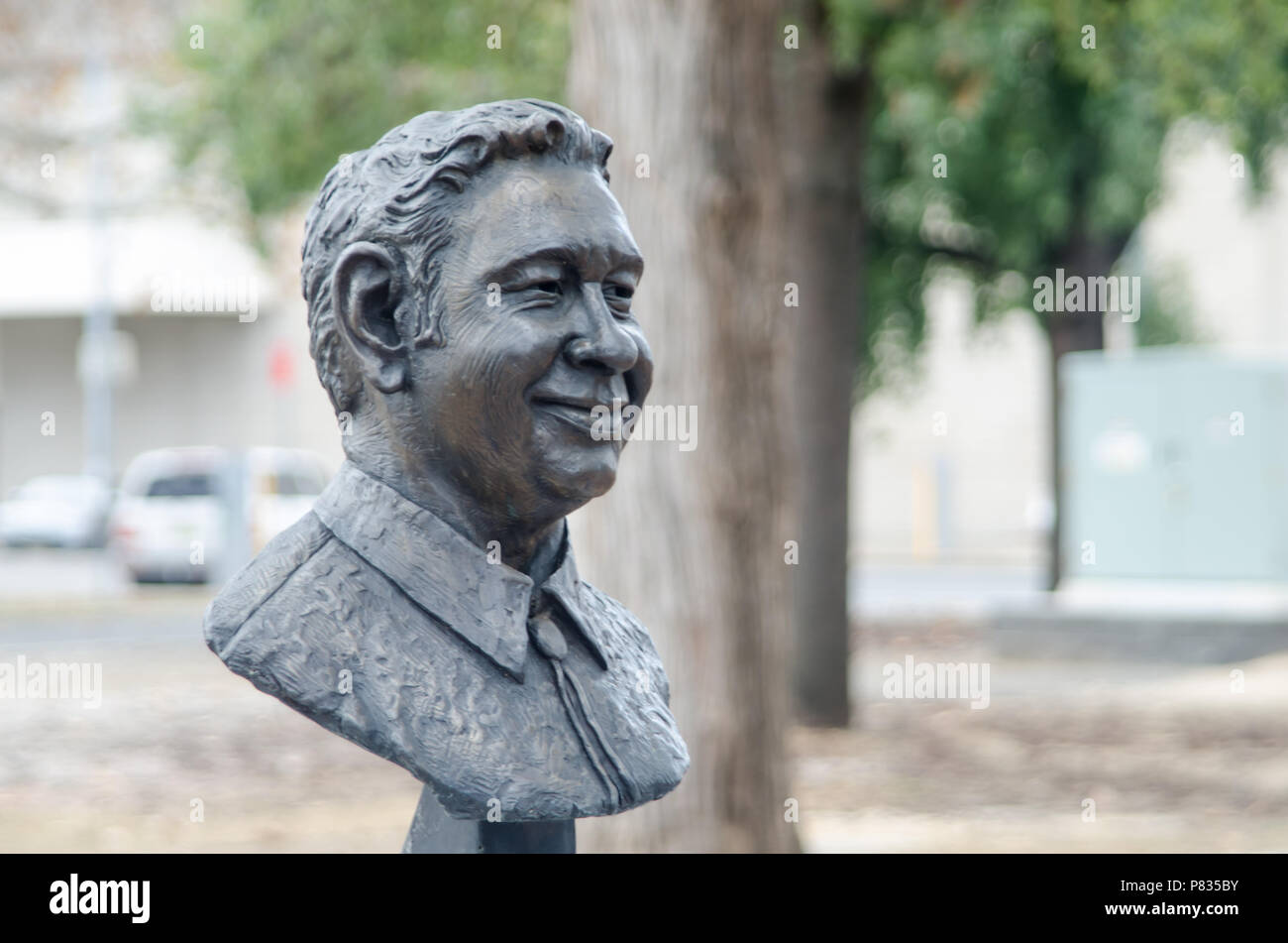 Bust of Australian Aboriginal singer Jimmy Little on display in ...