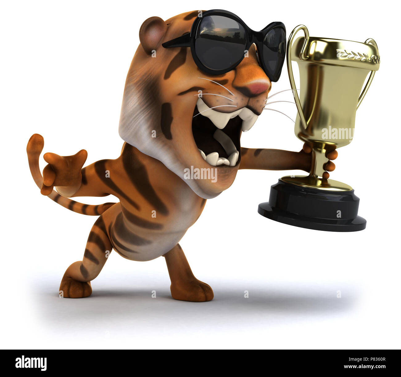 Cute tiger cartoon roaring Cut Out Stock Images & Pictures - Alamy