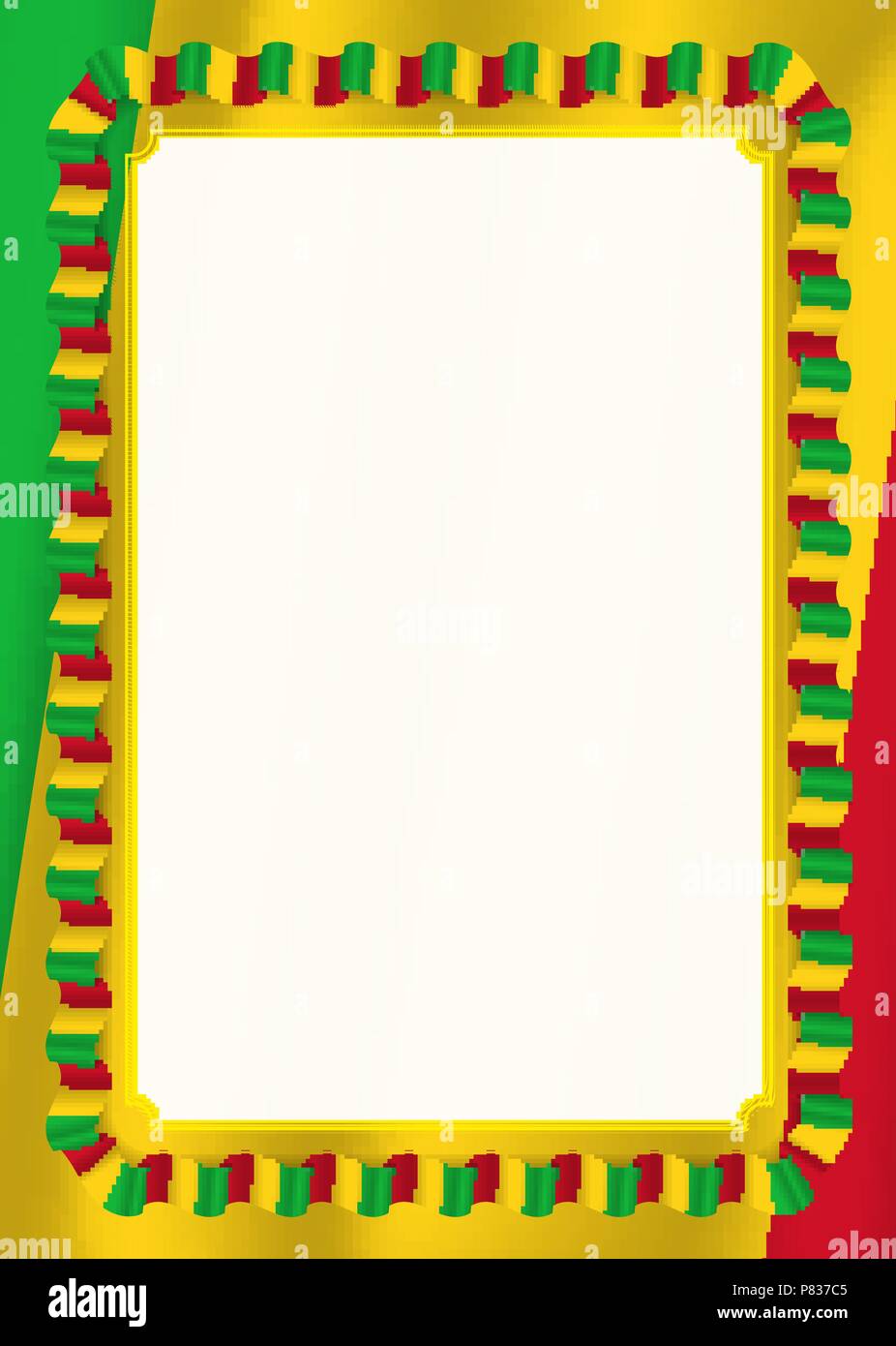 Frame and border of ribbon with Mali flag, template elements for your ...