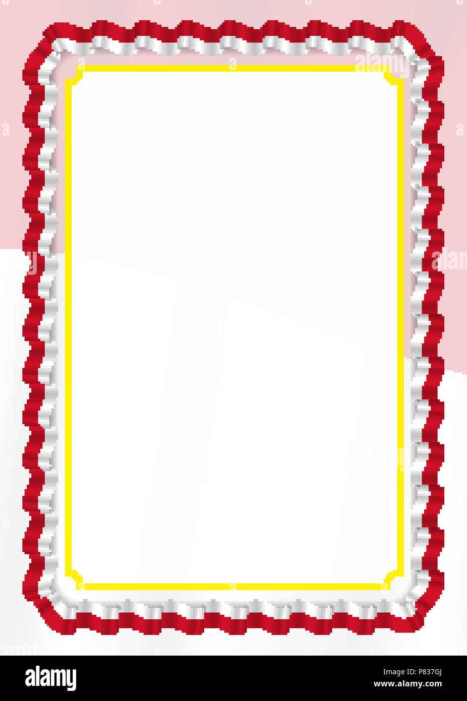 Frame and border of ribbon with Monaco flag, template elements for your ...