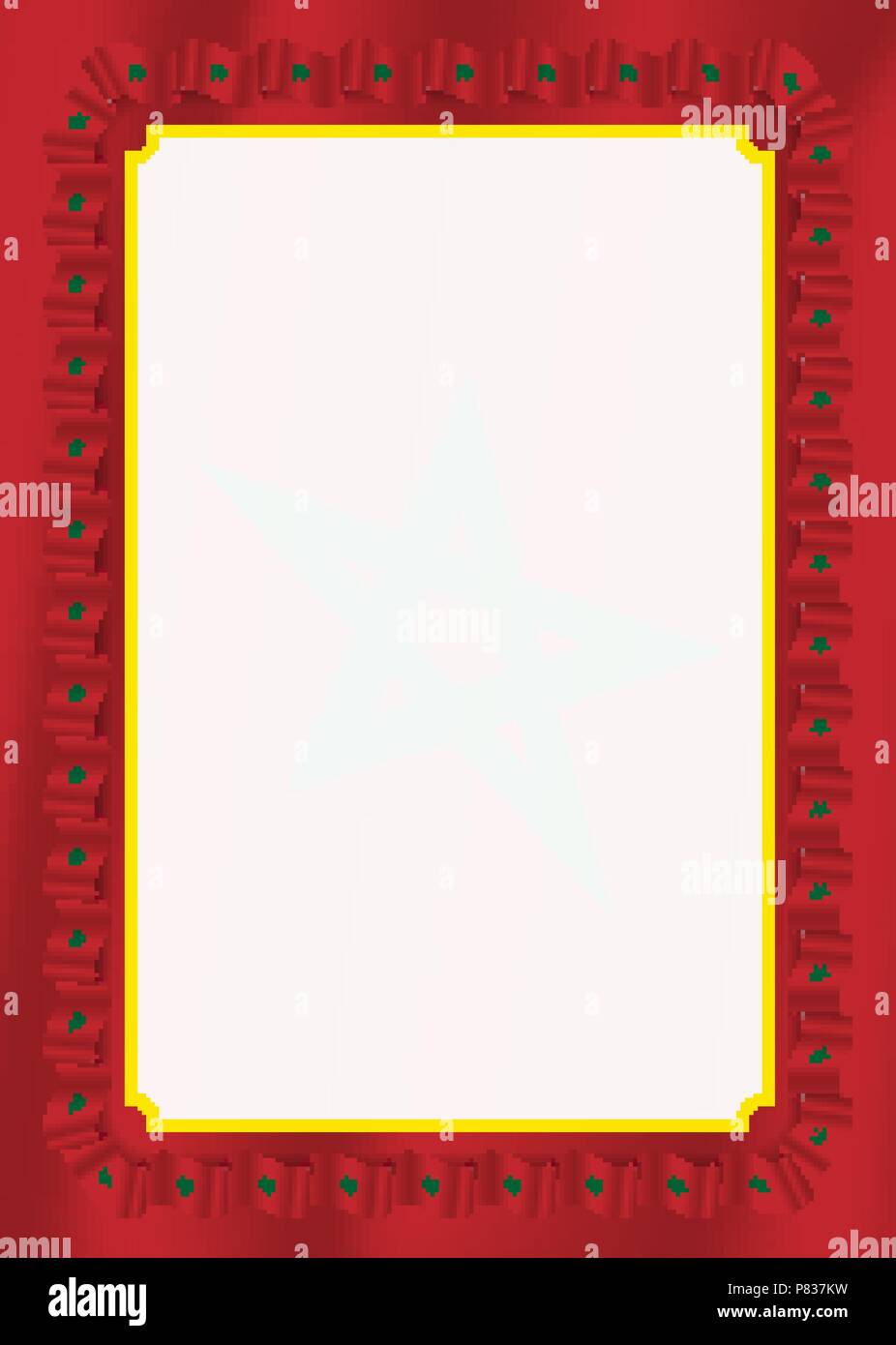 Frame and border of ribbon with Morocco flag, template elements for ...