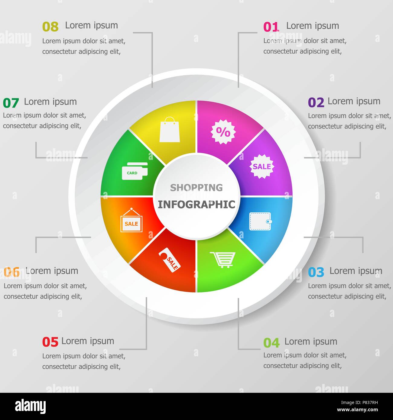 Infographic design template with shopping icons, stock vector Stock ...