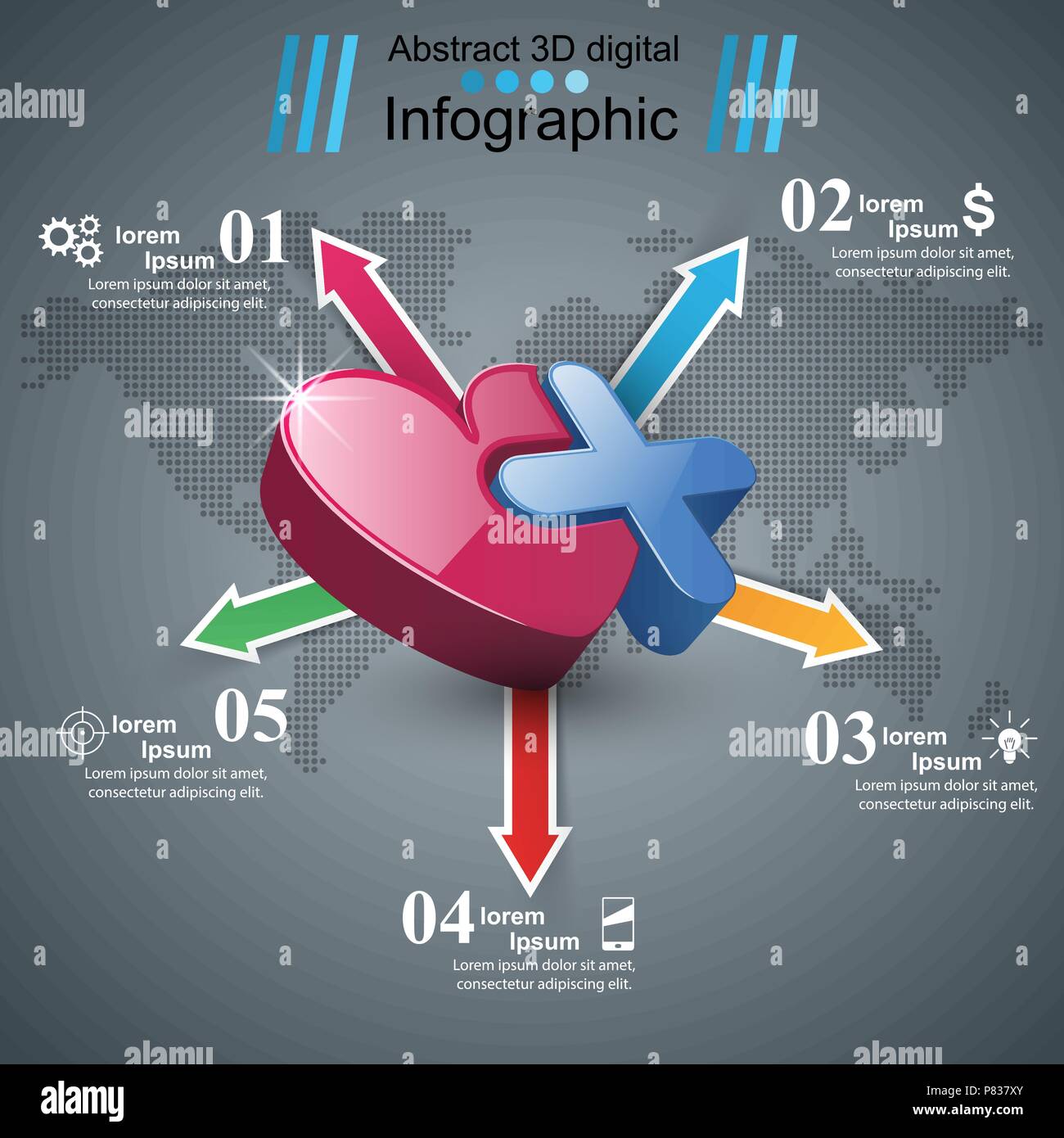 Health, heart icon. 3D Medical infographic Stock Vector Image & Art - Alamy