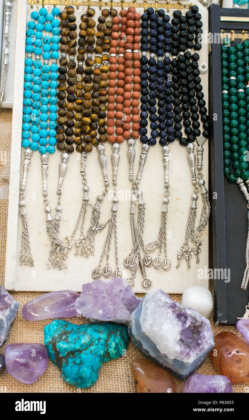 Set of praying beads of various colors and semi precious stones Stock ...