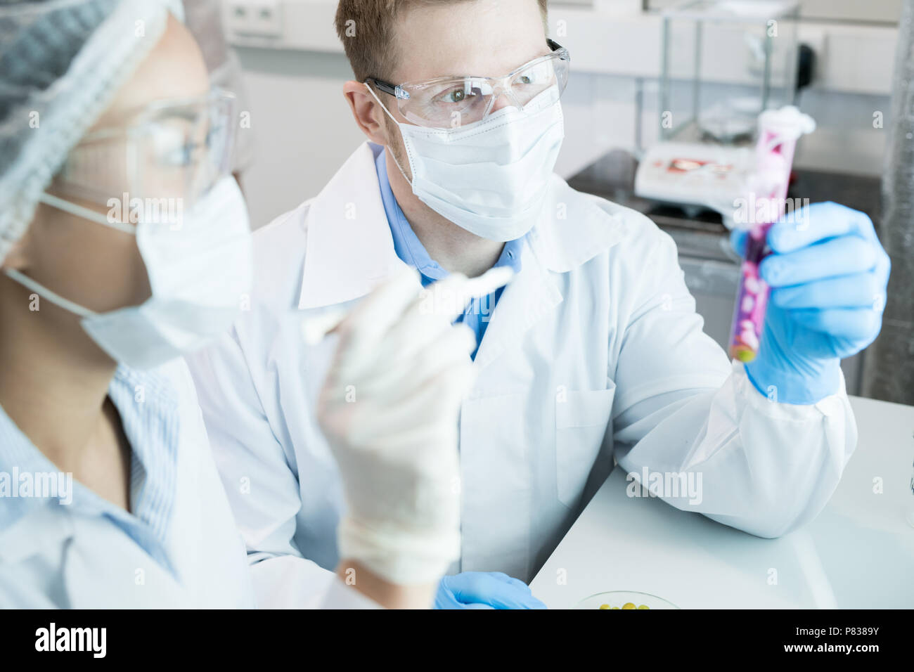 Scientists Working in Lab Stock Photo - Alamy