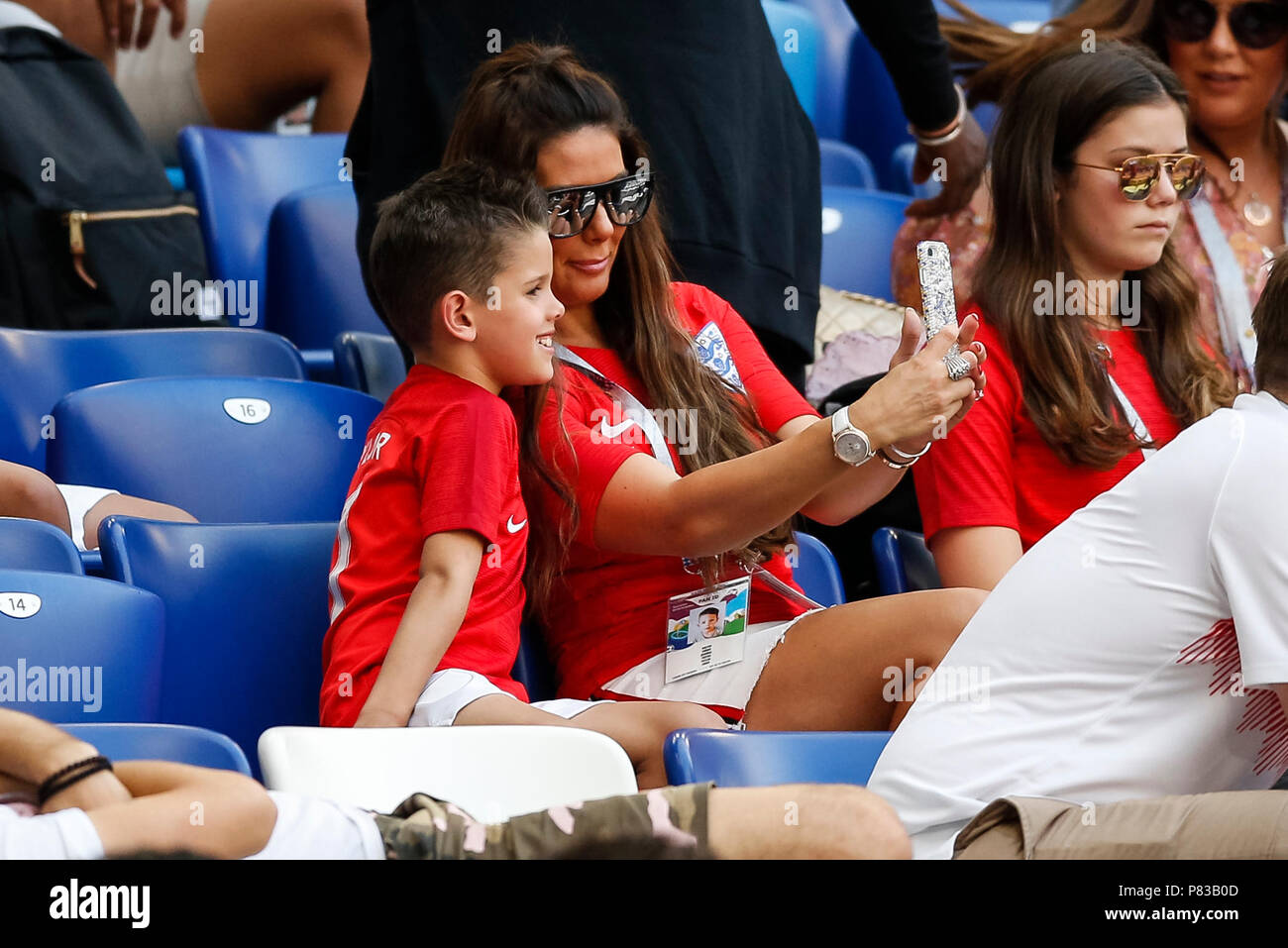 Samara, Russia. 7th July, 2018. Rebekah Vardy with her son Taylor Vardy ...
