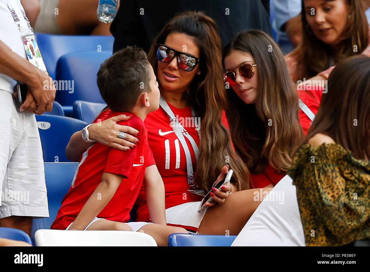 Samara, Russia. 7th July, 2018. Rebekah Vardy with her children Taylor ...
