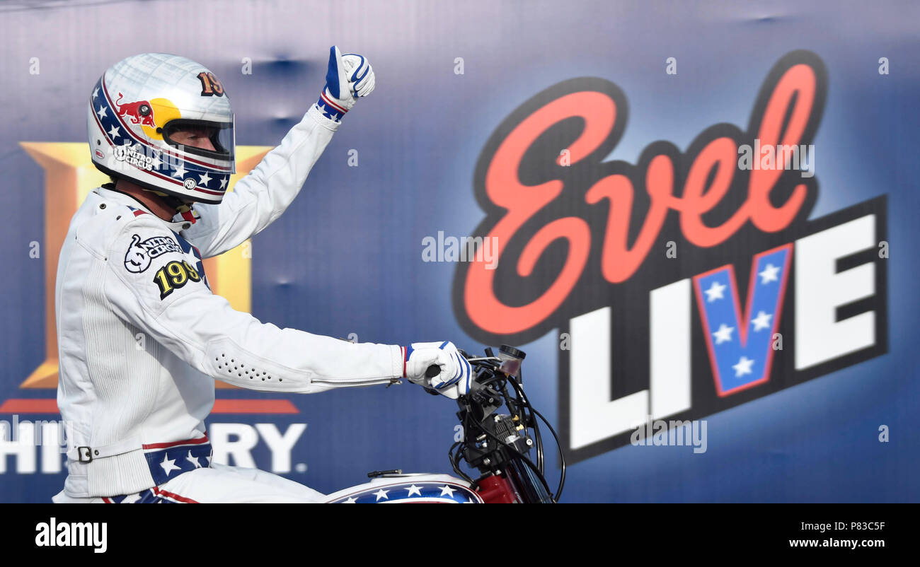 7-8-18. Las Vegas NV. X-Games rider Travis Pastrana does his first jump ...