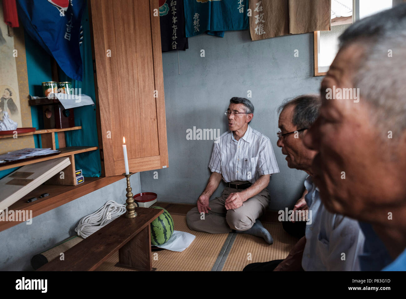 Hidden Christian community members prays and sing orasho during a ...