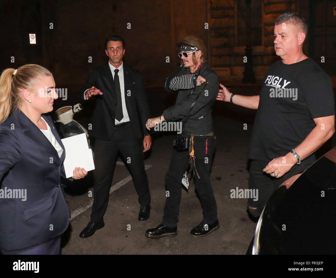 Rome, Italy. 9th July 2018. Johnny Depp enters Hotel Eden Paolo Rizzo ...