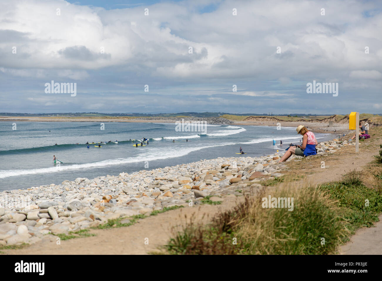 Strandhill, Sligo, Ireland. 8th July 2018: Surfers enjoying the great ...