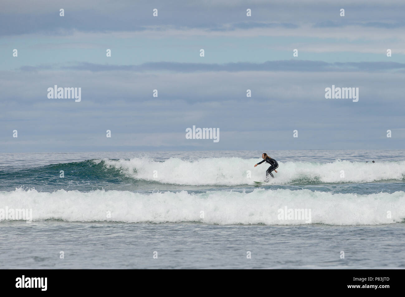 Strandhill, Sligo, Ireland. 8th July 2018: Surfers enjoying the great ...