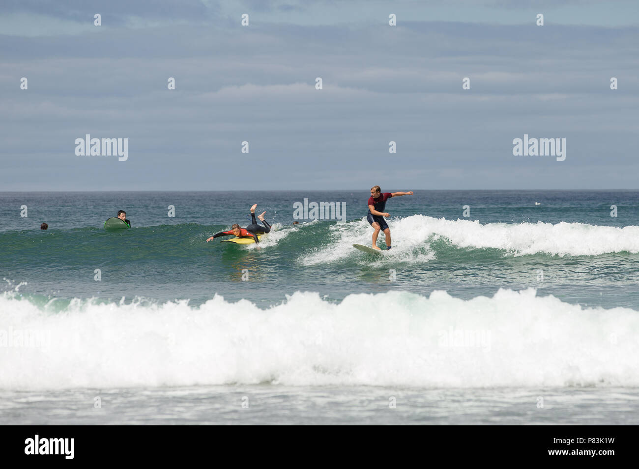 Strandhill, Sligo, Ireland. 8th July 2018: Surfers enjoying the great ...