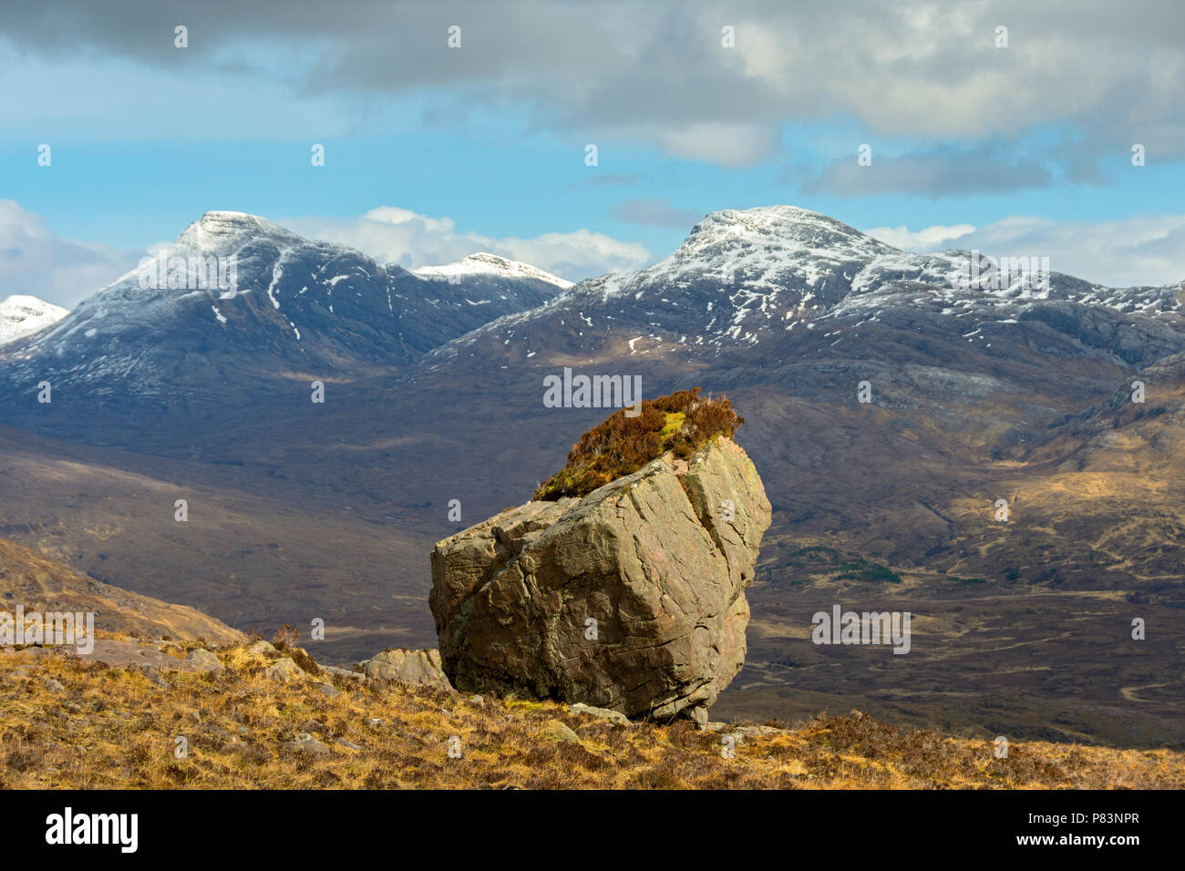 Maol Chean-dearg and An Ruadh-Stac over Strath a' Bhàthaich, from above ...