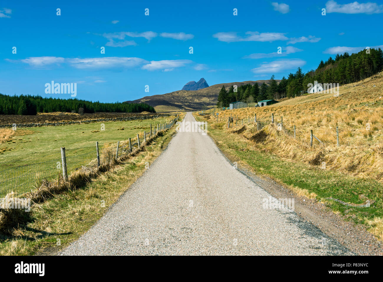 Suilven from the A837 road near Ledmore Junction, Sutherland, Highland ...