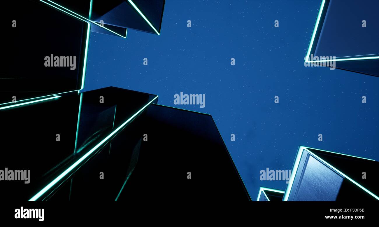 techno city lanscape, wallpaper Stock Photo - Alamy