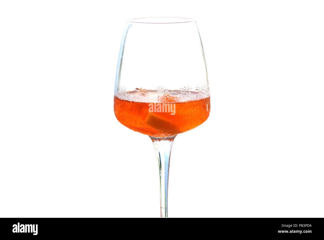 Glass of spritz cocktail, white background, Capri, Campania, Italy ...