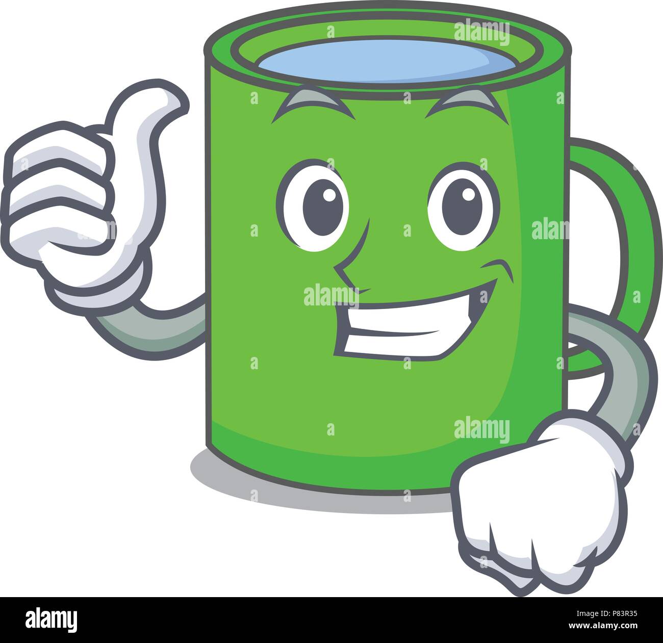 Thumbs up mug character cartoon style Stock Vector Image & Art - Alamy