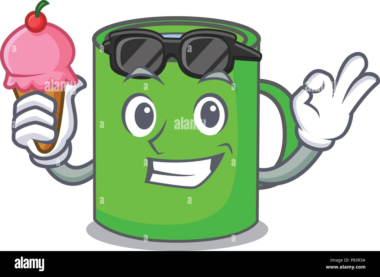 With ice cream mug character cartoon style Stock Vector Image & Art - Alamy