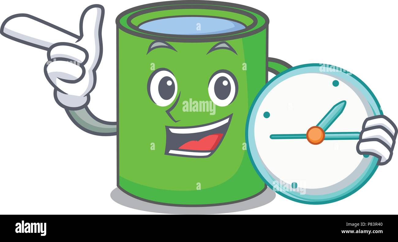 With clock mug character cartoon style Stock Vector Image & Art - Alamy