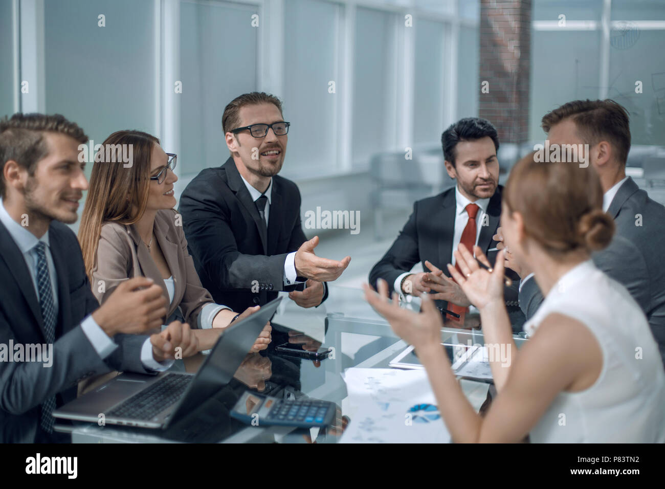 business team discussing important issues Stock Photo - Alamy