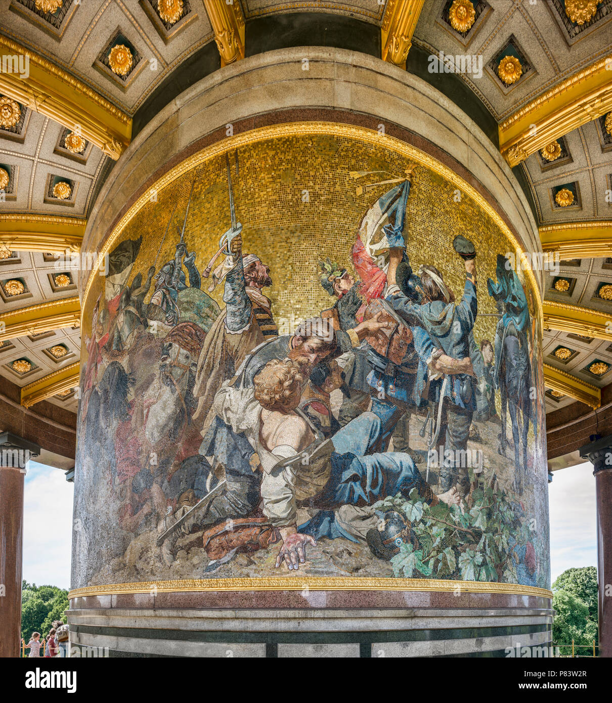 Historic Mosaic at the Berlin Victory Column at Tiergarten Park ...