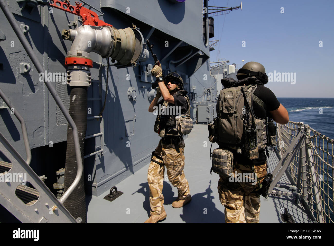 CONSTANTA, ROMANIA - JUNE 20, 2018: Romanian special forces marines get ...