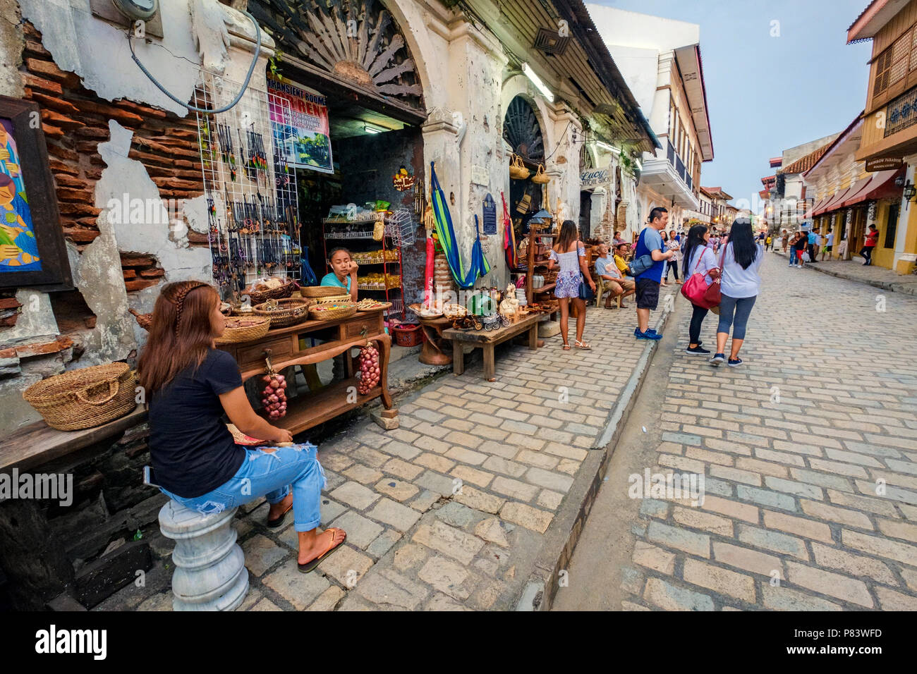 The picturesque 16th century Spanish colonial town of Vigan in the ...