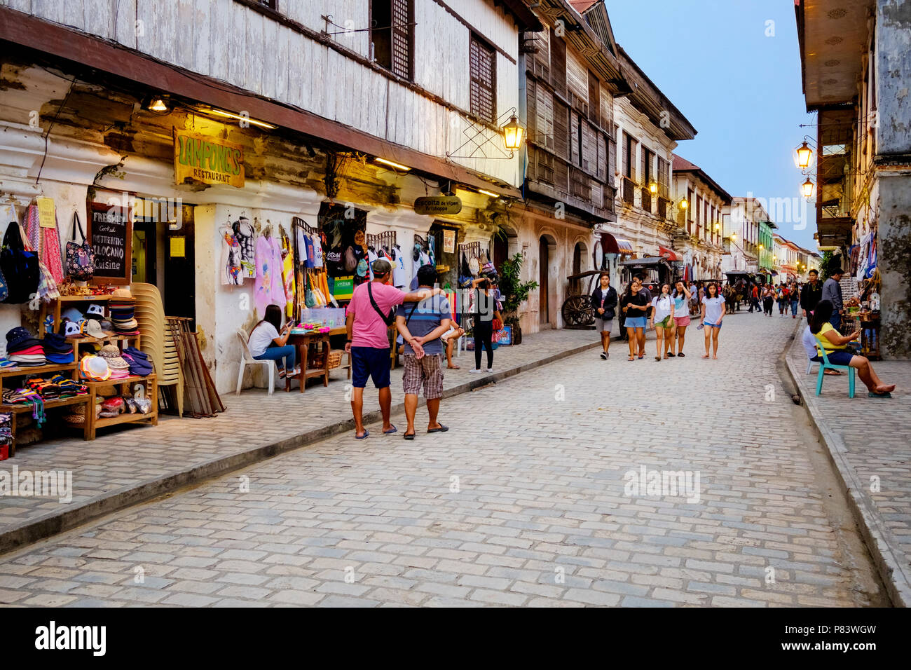 The picturesque 16th century Spanish colonial town of Vigan in the ...