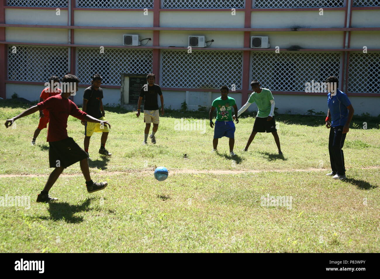 footballers playing soccer, students are trained to participate in ...