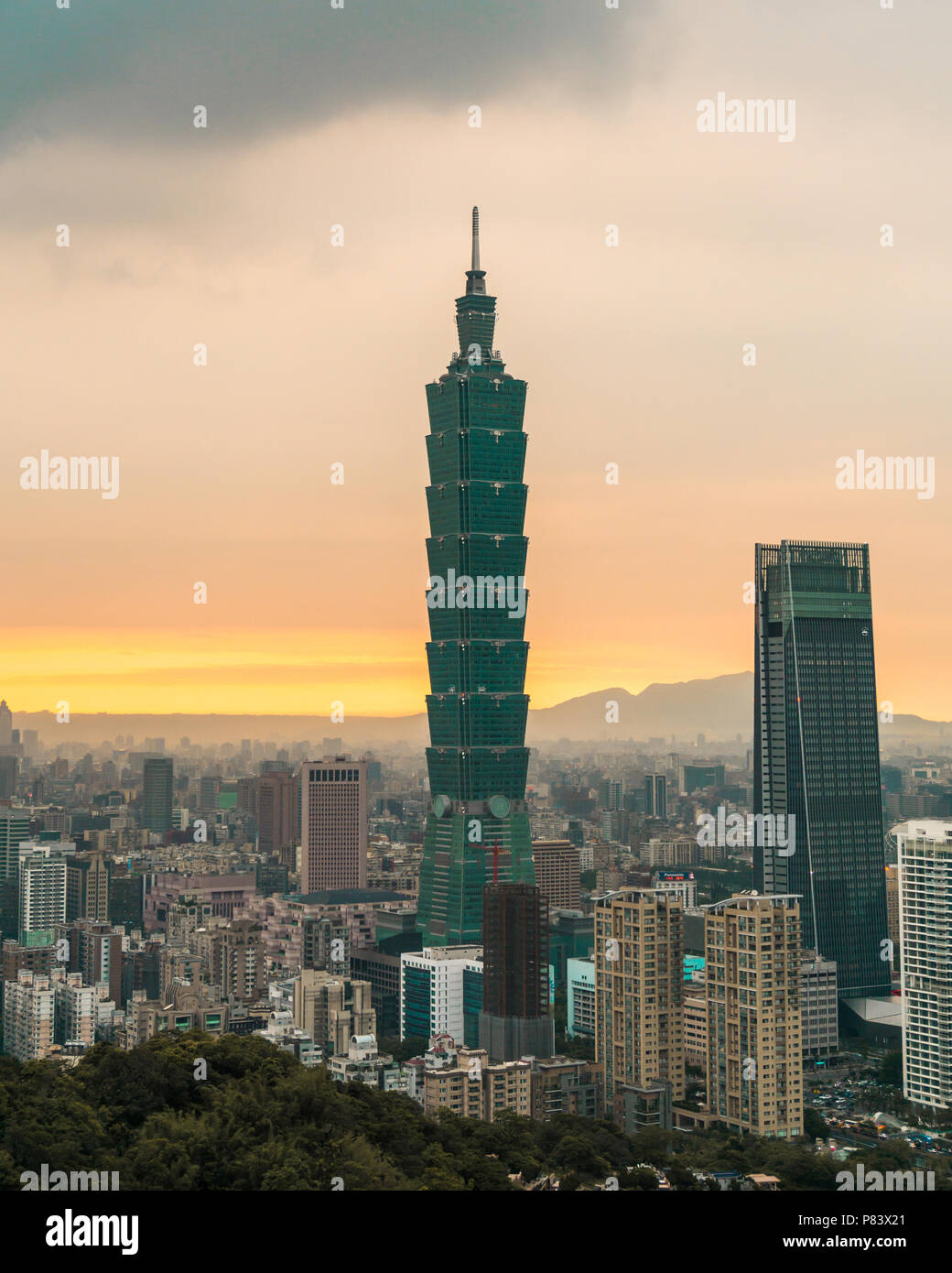 Taipei Sunset View. This photo was taken from Elephant Mountain where ...