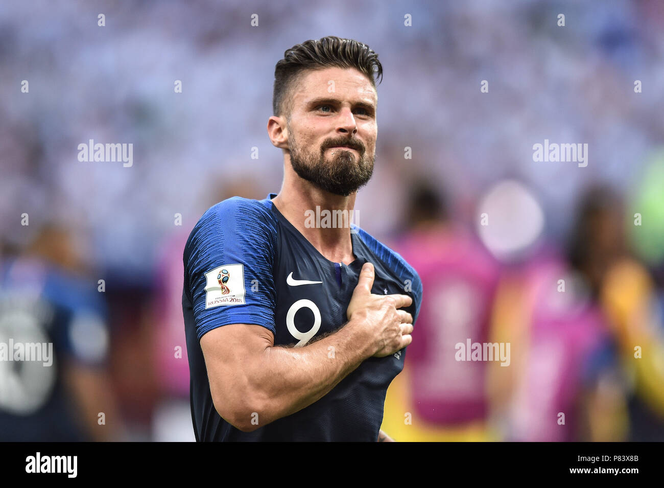 Olivier Giroud of France celebrates during the 2018 FIFA World Cup ...