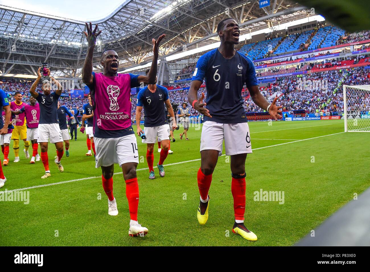 Blaise Matuidi of France and Paul Pogba of France celebrate during the ...